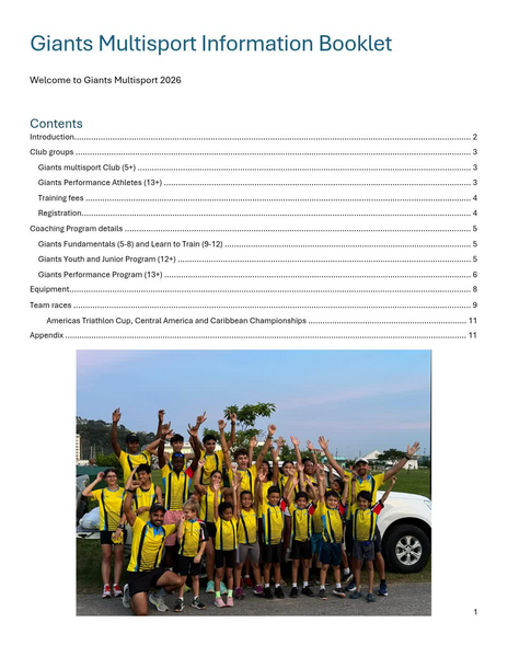 Create "Giants Multisport Info Booklet" with Visual Paradigm Online
