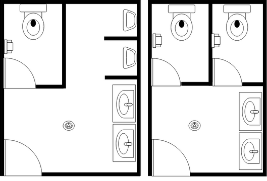 Public Restroom with Single Restroom | Visual Paradigm User-Contributed ...